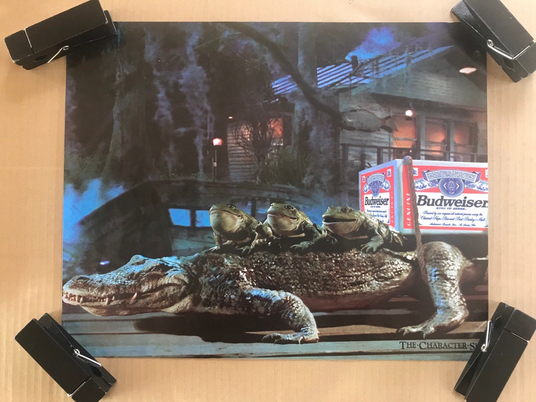Vintage Original 1990s Budweiser Frogs Promo Ad Pinup Poster King of ...