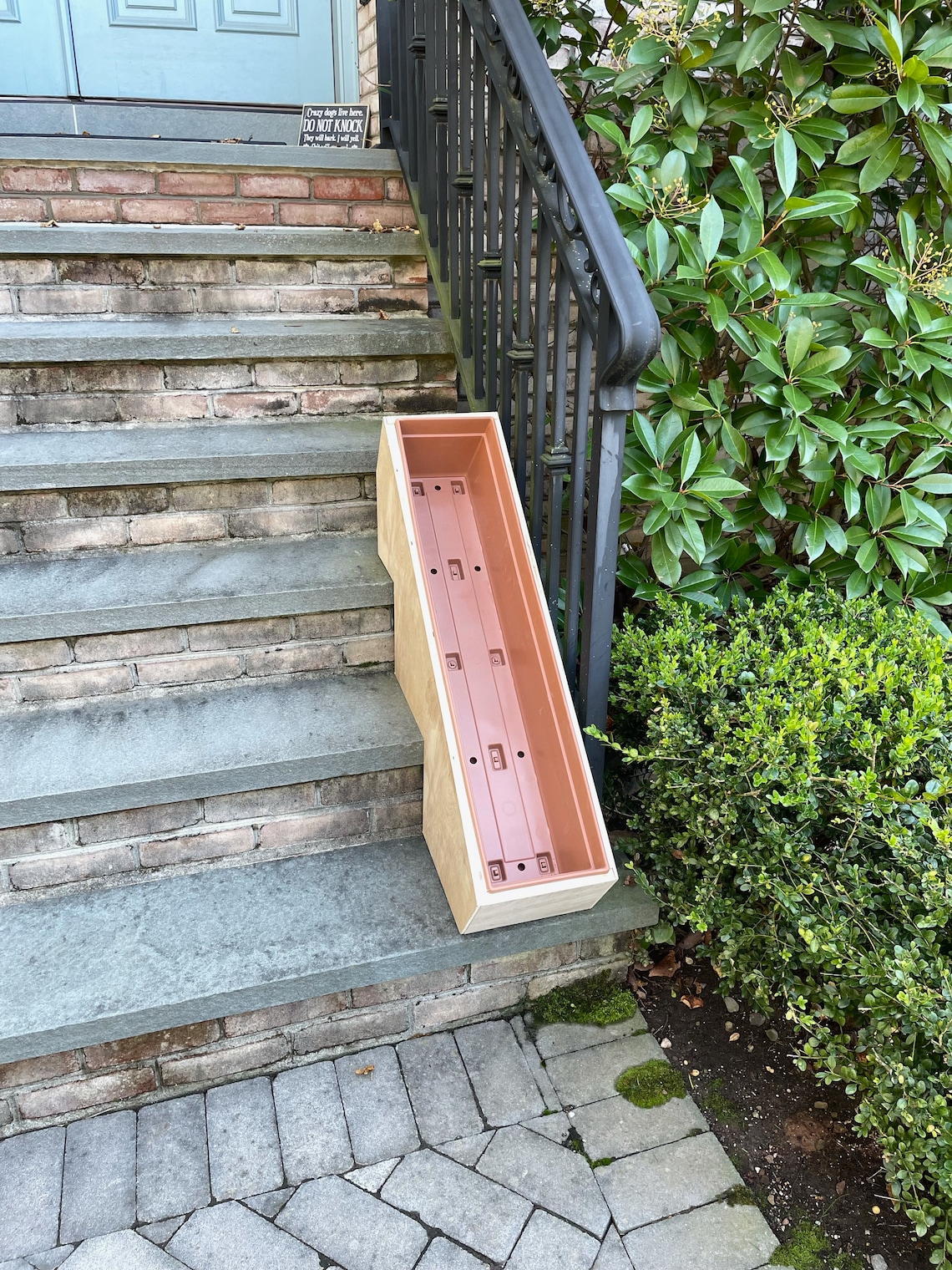 Step Planter Brownstone Home Front Door Stairs Wood Flower Pot - Etsy