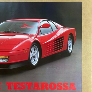 Ferrari Testarossa Vintage Poster Original Sport Car Race Car Red 1980s ...
