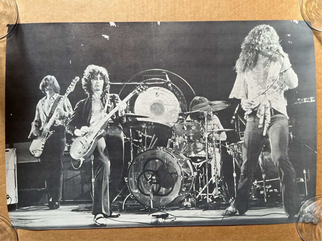Led Zeppelin Vintage Poster Black and White Photo Style Photograph ...