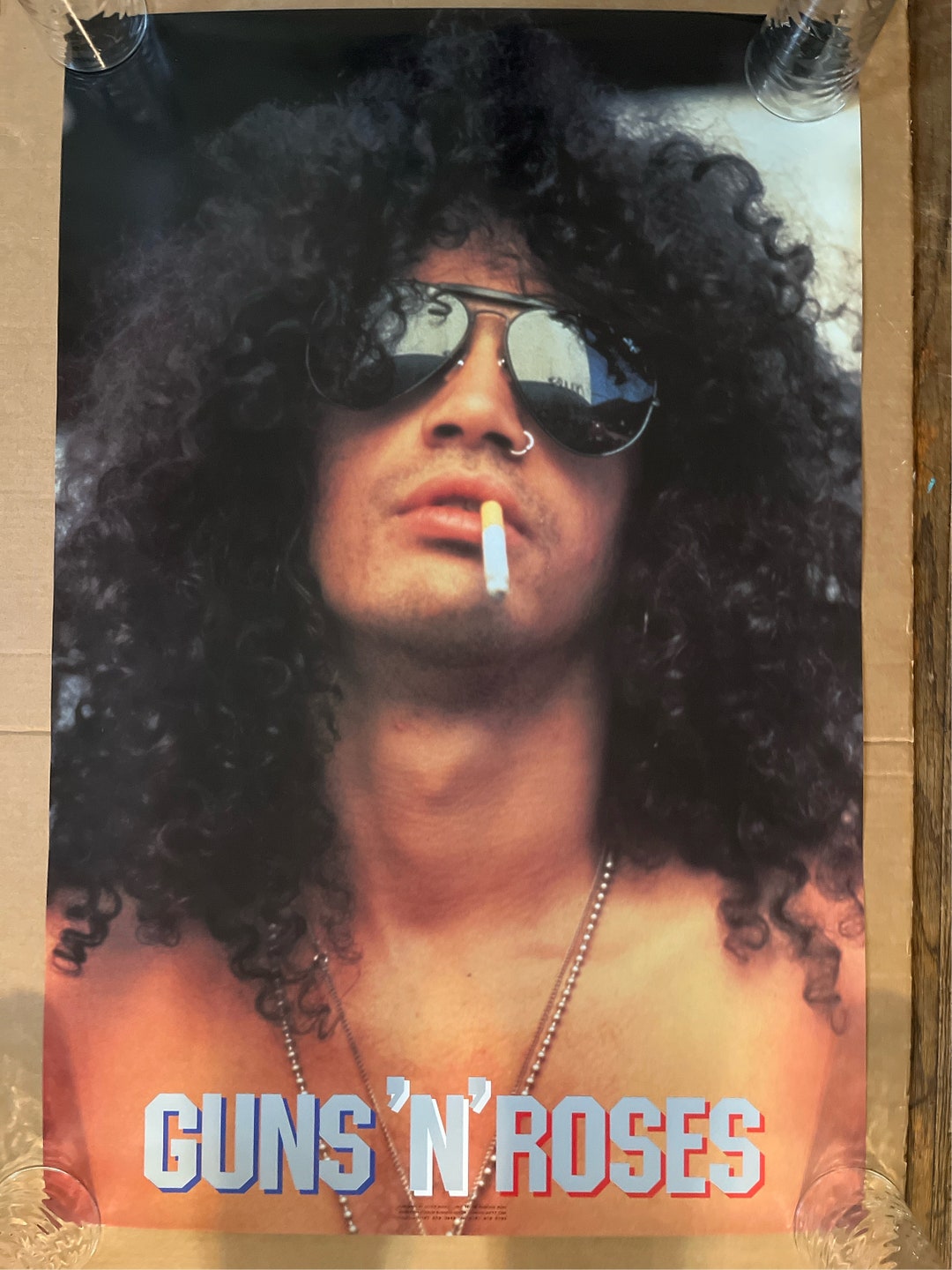 Vintage Poster Guns N' Roses Slash 1990s Music Memorabilia Pinup - Etsy