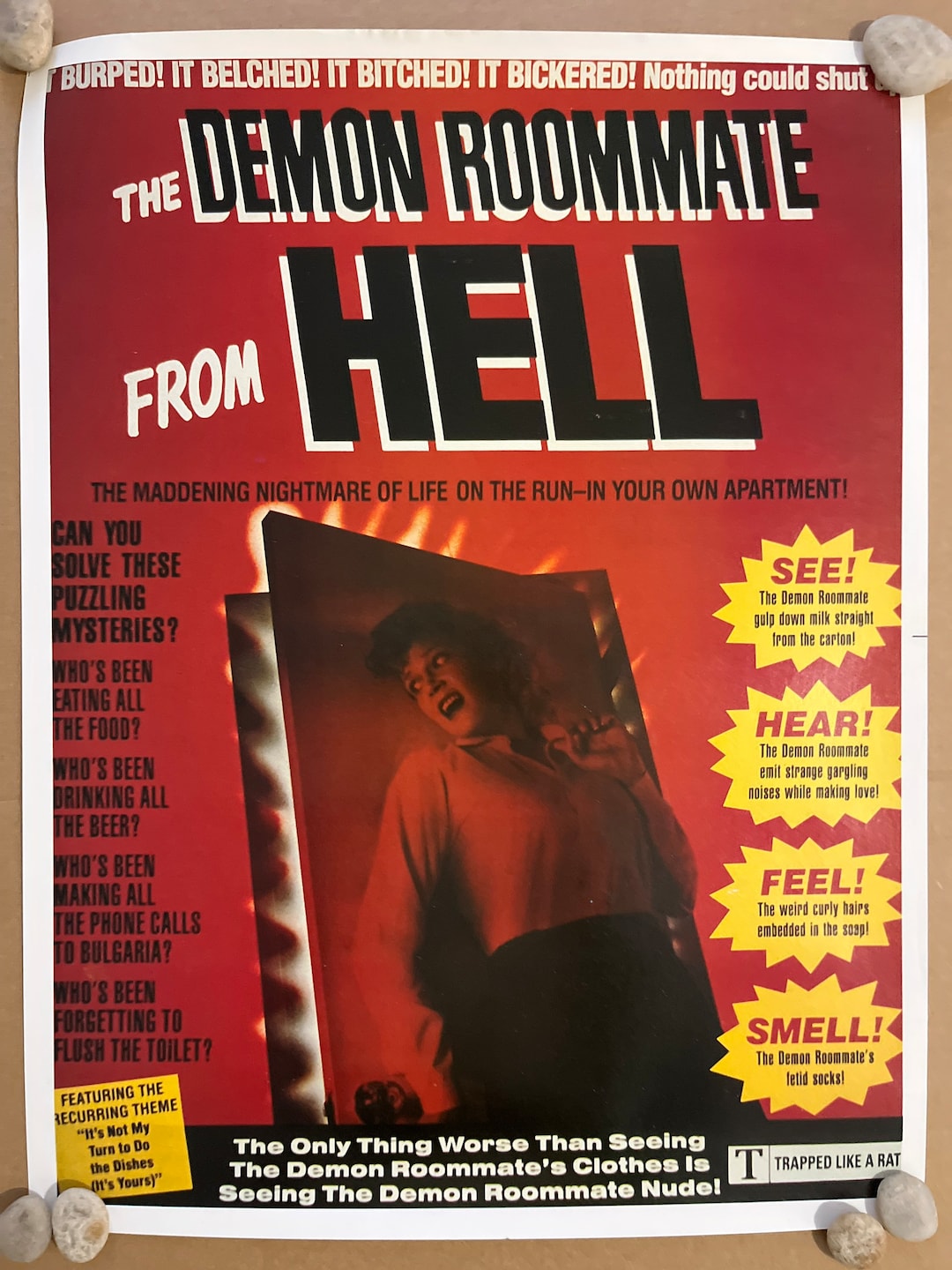The Demon Roommate From Hell Pop Art Pulp Fiction Vintage Poster - Etsy