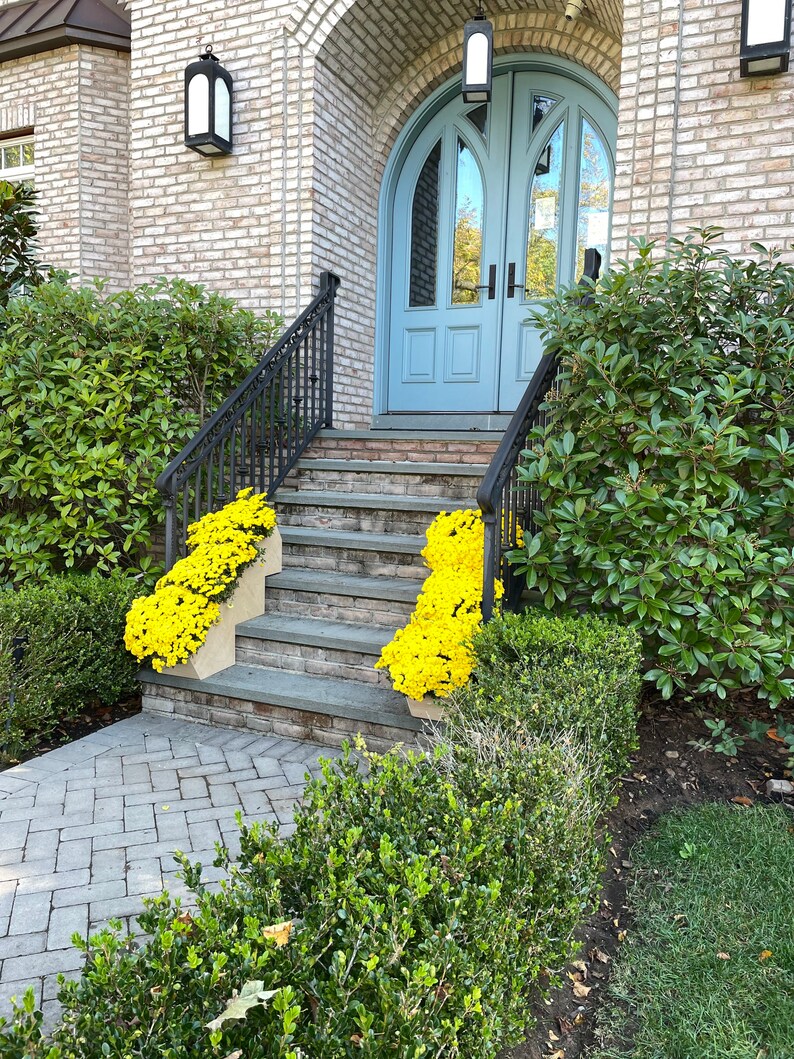 Step Planter Brownstone Home Front Door Stairs Wood Flower Pot - Etsy