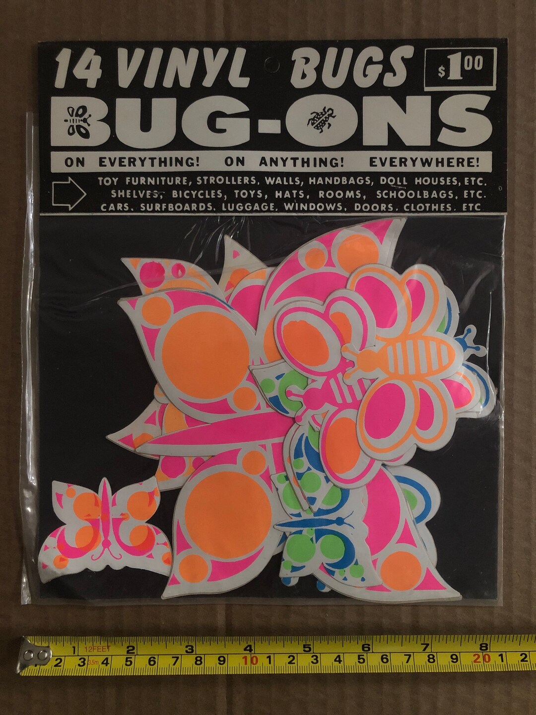 Vintage Blacklight Stickers Bug Ons Psychedelic Bugs Trippy Sticker Set ...