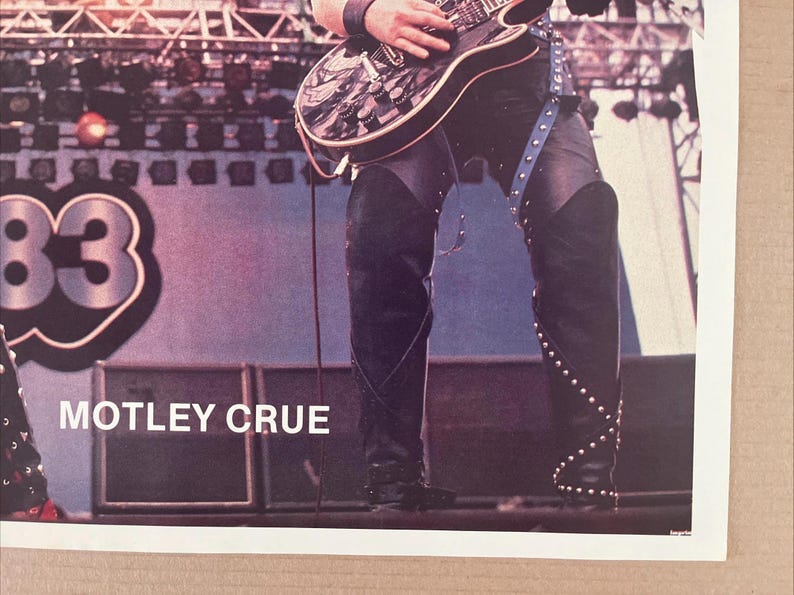 Vintage Original 1980s Motley Crue on Stage Poster Brett Michaels 80s ...