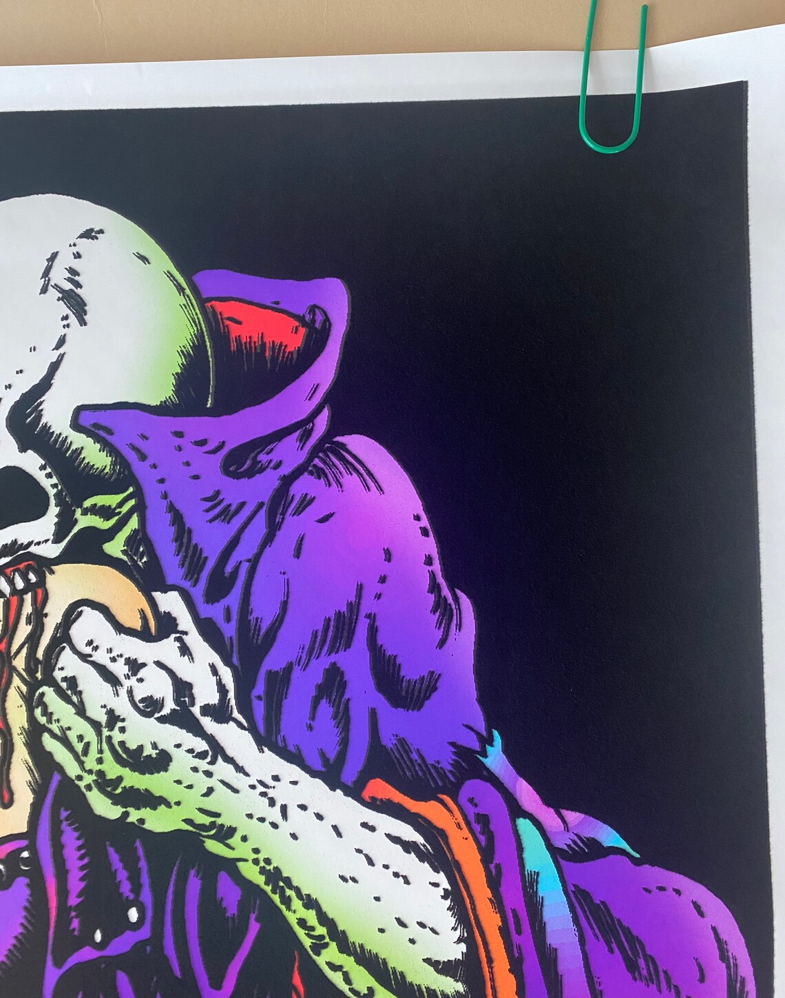 Vintage Bite Me Skeleton Vampire Blacklight Poster | Etsy