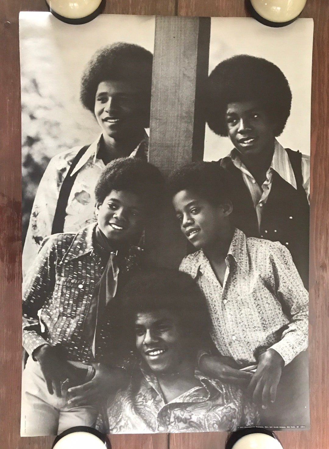 Vintage Original 1970s Oversized Jackson Five Poster Black and White ...