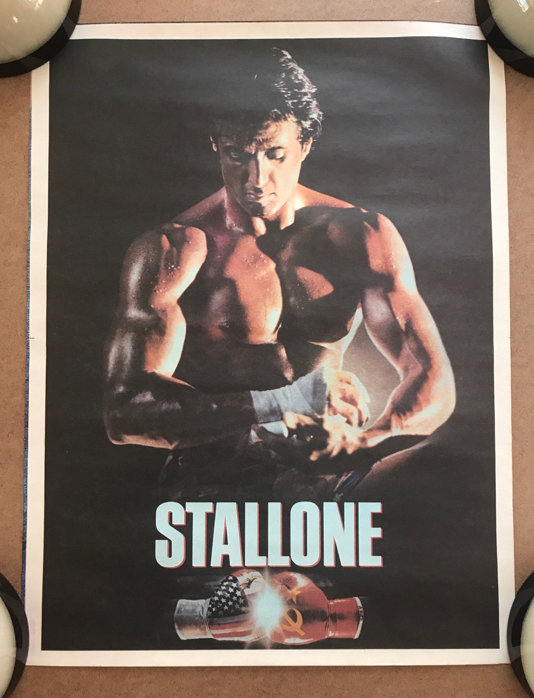 Vintage Original 1980s Rocky IV Movie Memorabilia Poster Sylvester ...