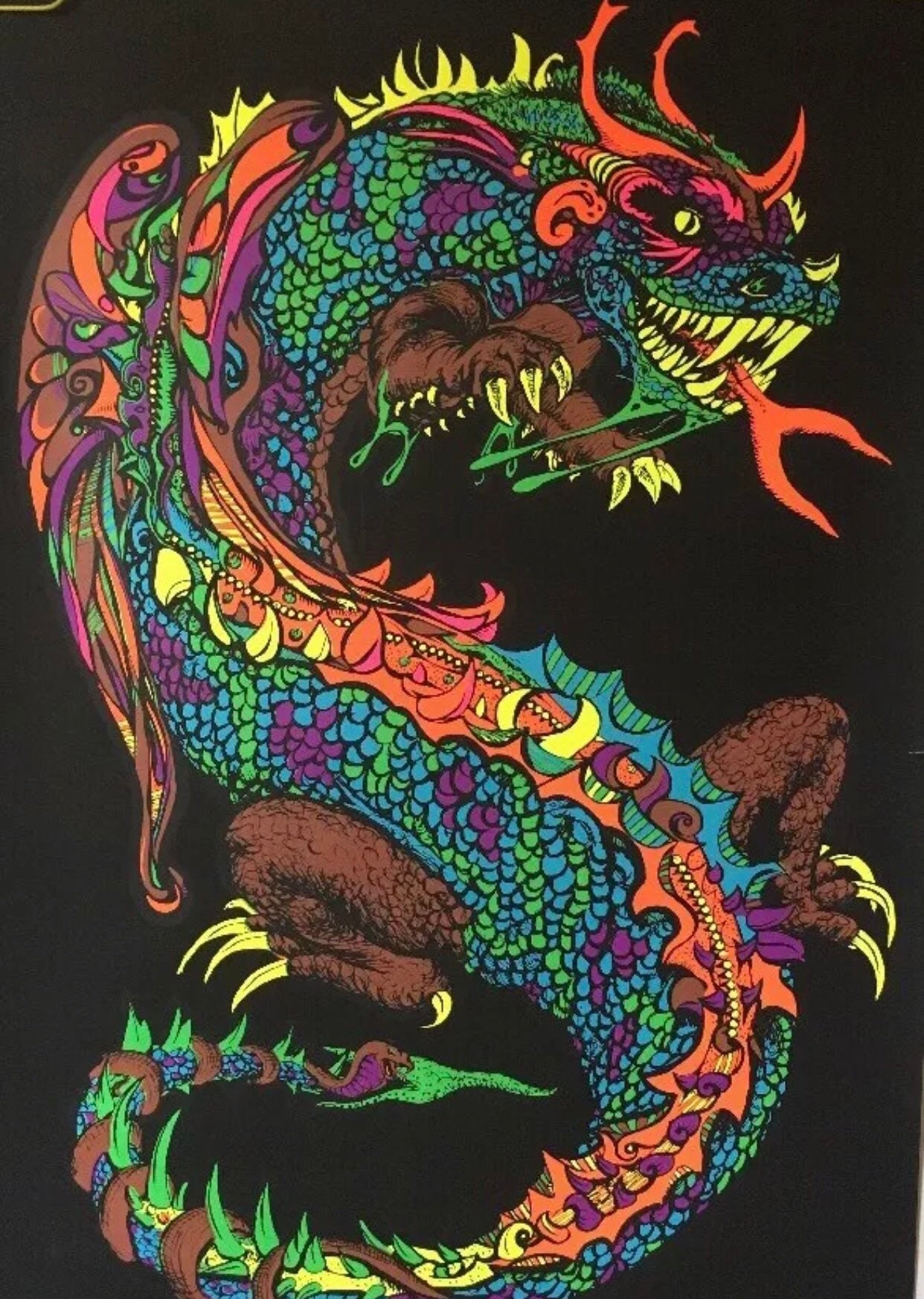 Black Light Dragon Posters