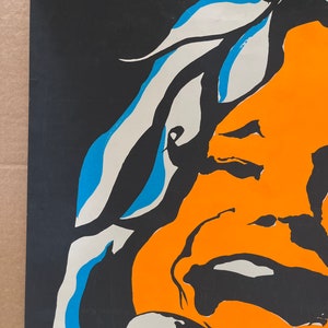 Vintage Original 1970s Janis Joplin Headshot Black Light - Etsy