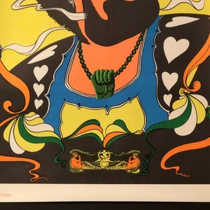 Keep A Puffin Original Vintage Blacklight Poster Afro Man Marijuana ...