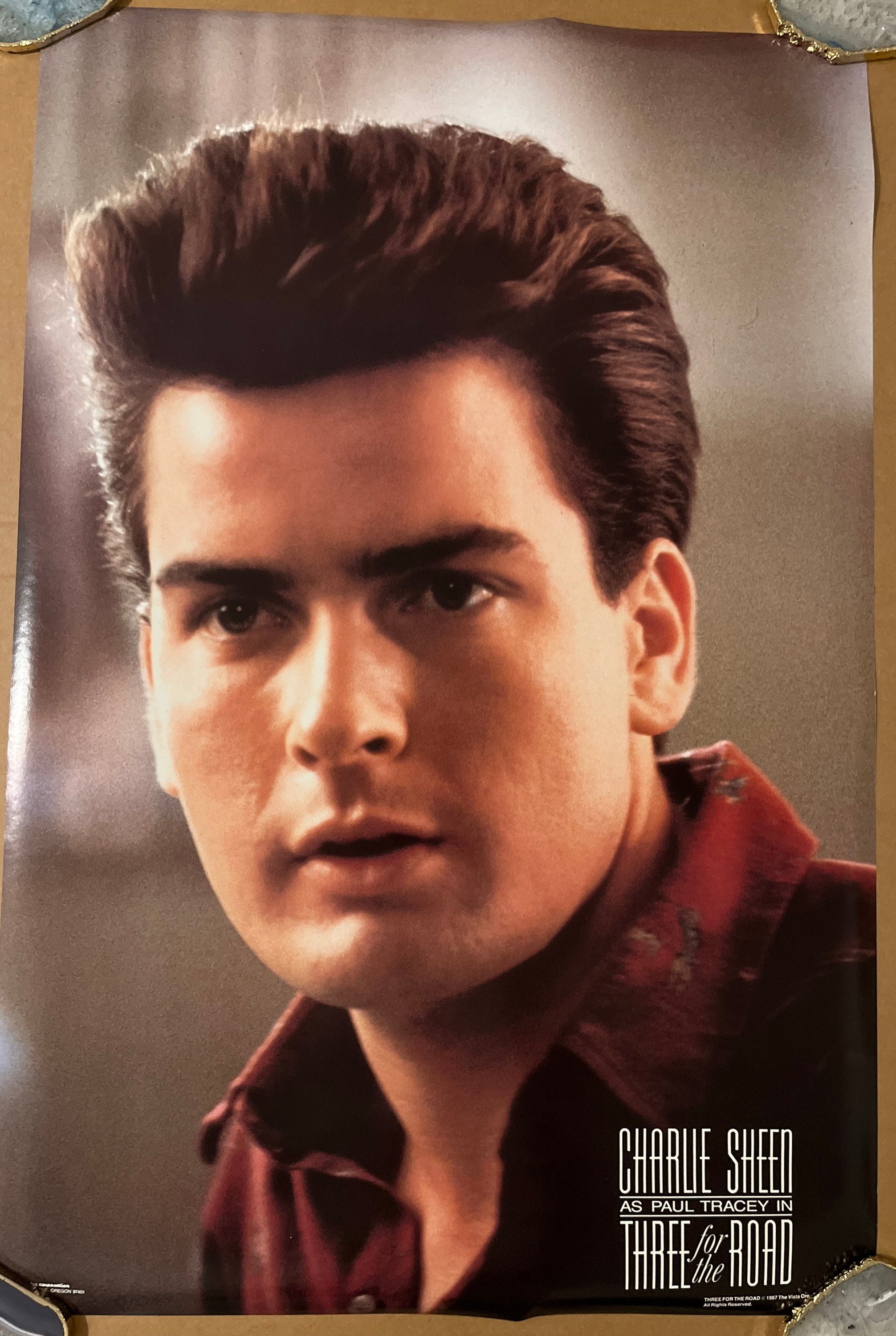 Charlie Sheen Three for the Road 1987 Movie Vintage Poster - Etsy