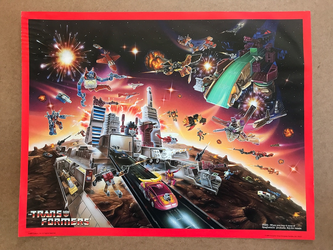 Vintage Original 1980s the Trans Formers Pinup Poster 1986 Hasbro Kids ...