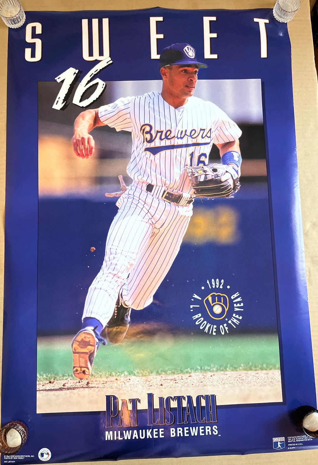 Vintage Original Pat Listach Sweet 16 Milwaukee Brewers 1992 Poster ...