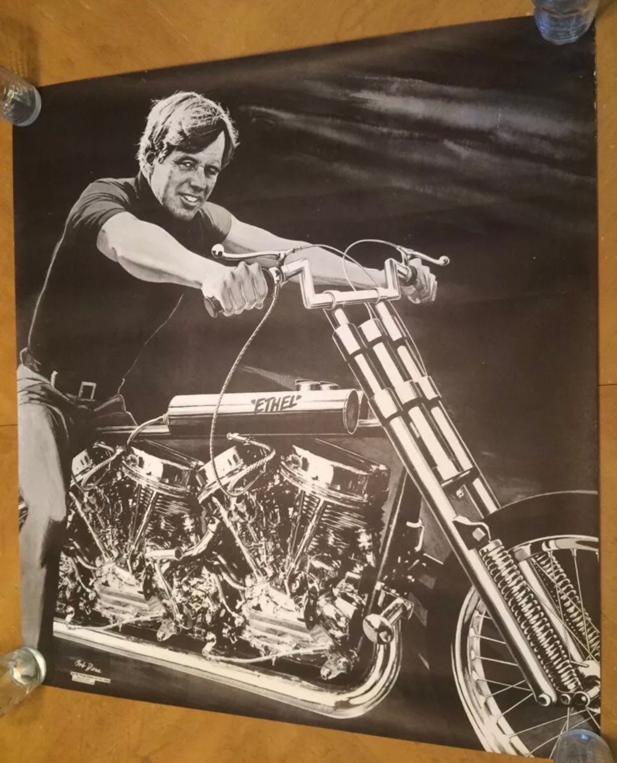 RFK Chopper Poster Motorcycle Pin-up Robert Kennedy 1970's Bob Dara ...