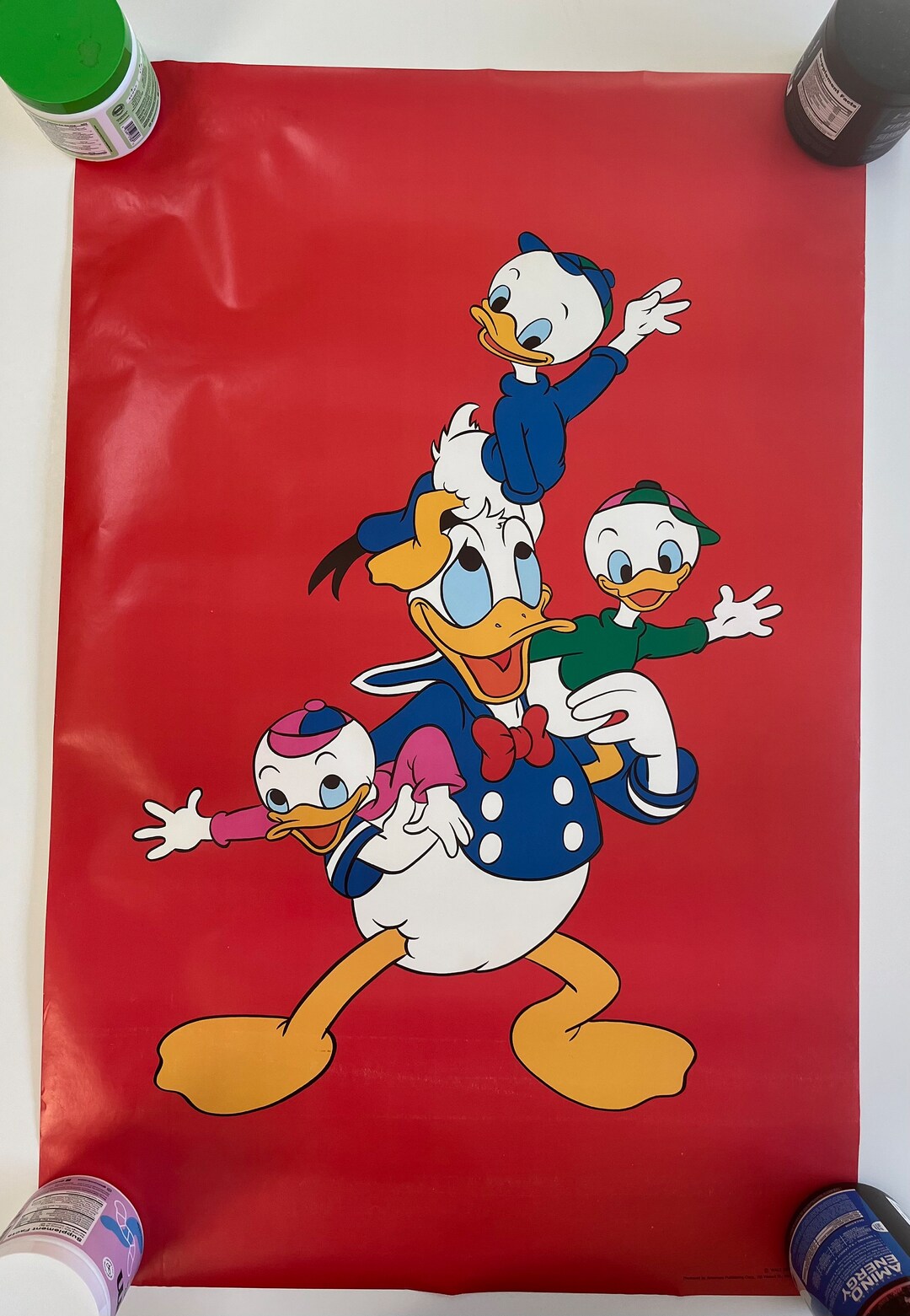 Donald Duck Vintage Poster Triplets Nephews Huey Dewey and Louey Walt ...