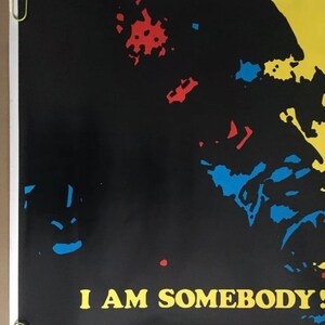 I Am Somebody Vintage Blacklight Poster 1970's I Am Black Power Panther ...
