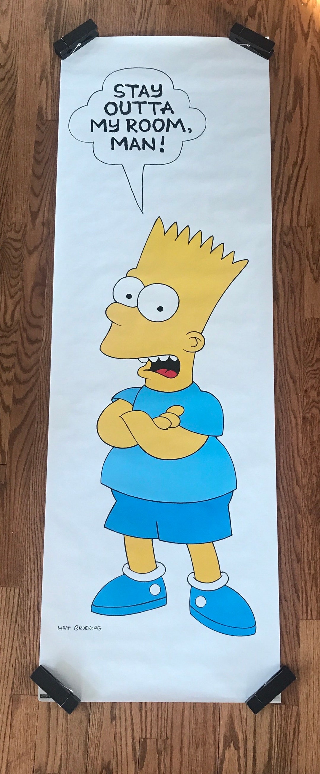 Vintage original 1990 Bart Simpson TV memorabilia poster - Etsy México