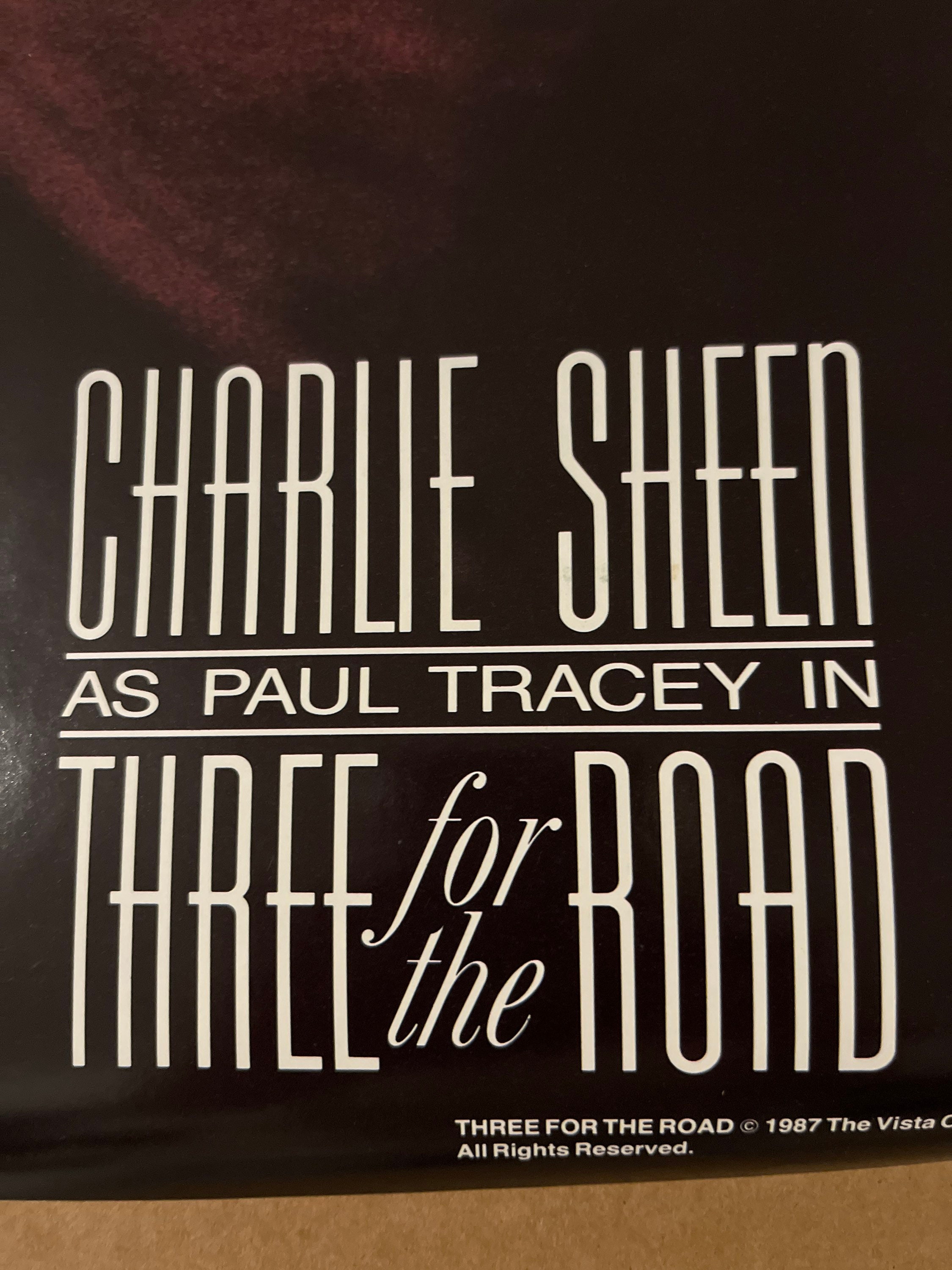 Charlie Sheen Three for the Road 1987 Movie Vintage Poster - Etsy