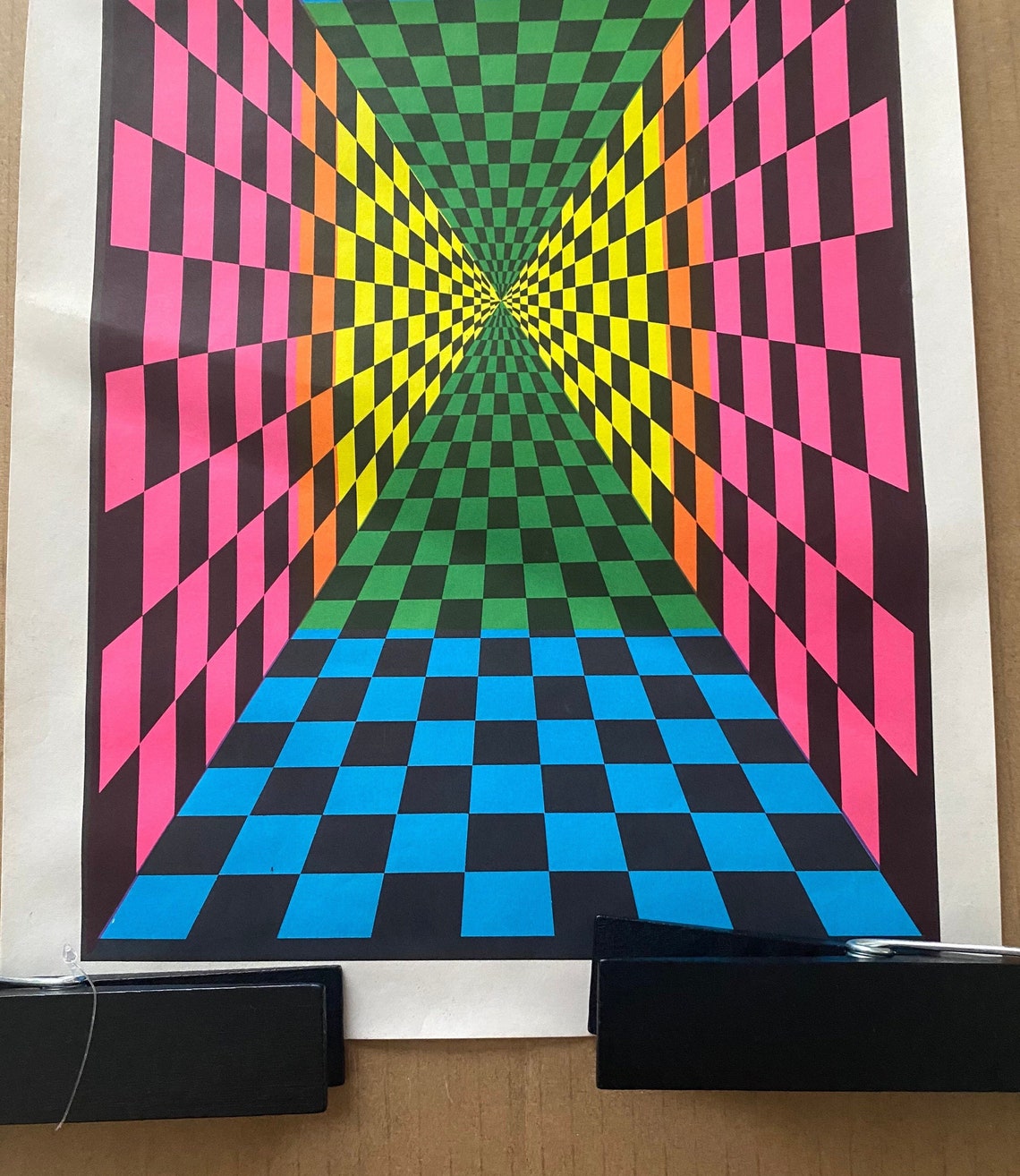 Visual Delusion Geometric Blacklight Poster 1970s - Etsy