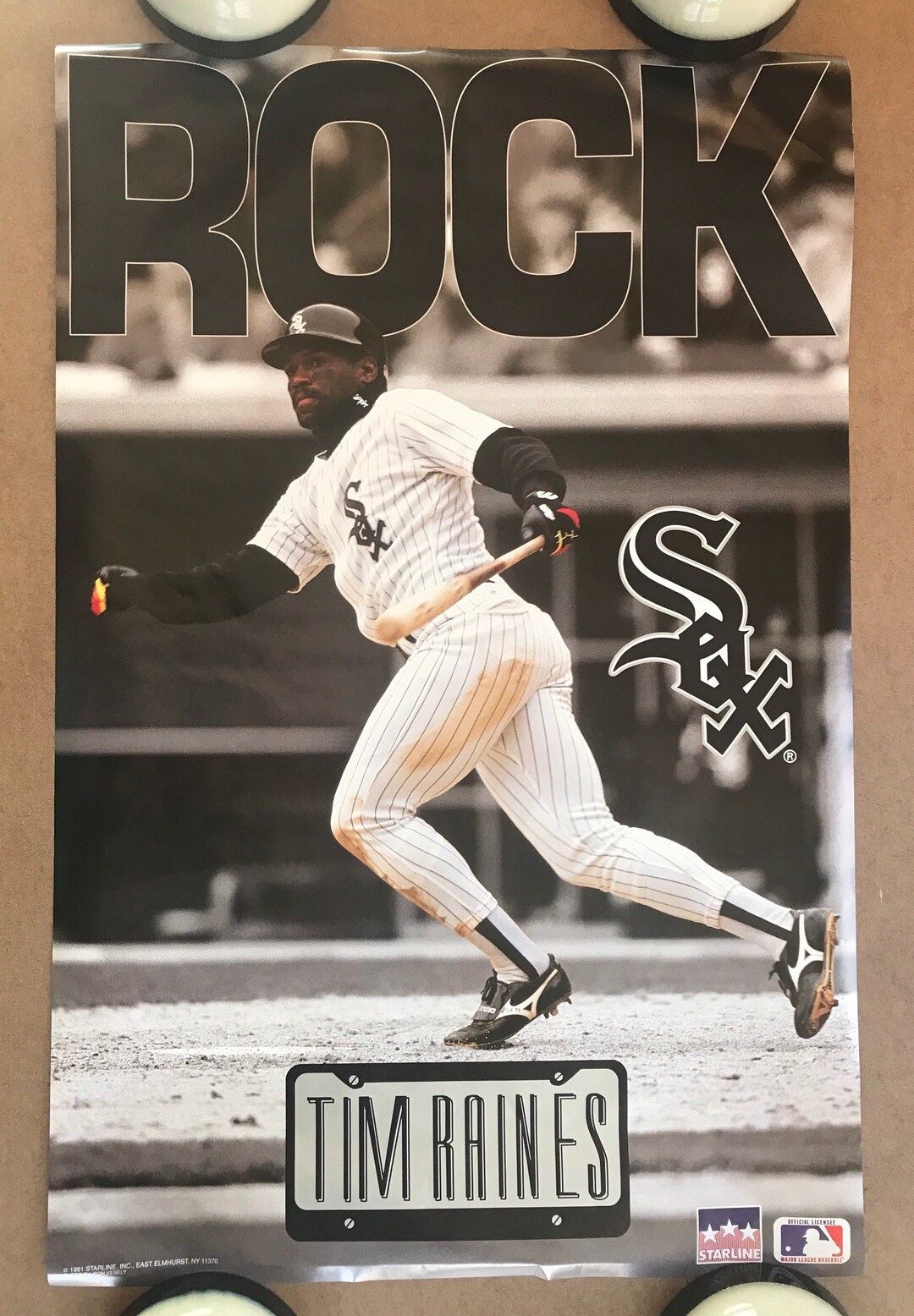 Vintage Original 1990 Tim Raines Rock Poster 1991 Chicago White Sox MLB ...