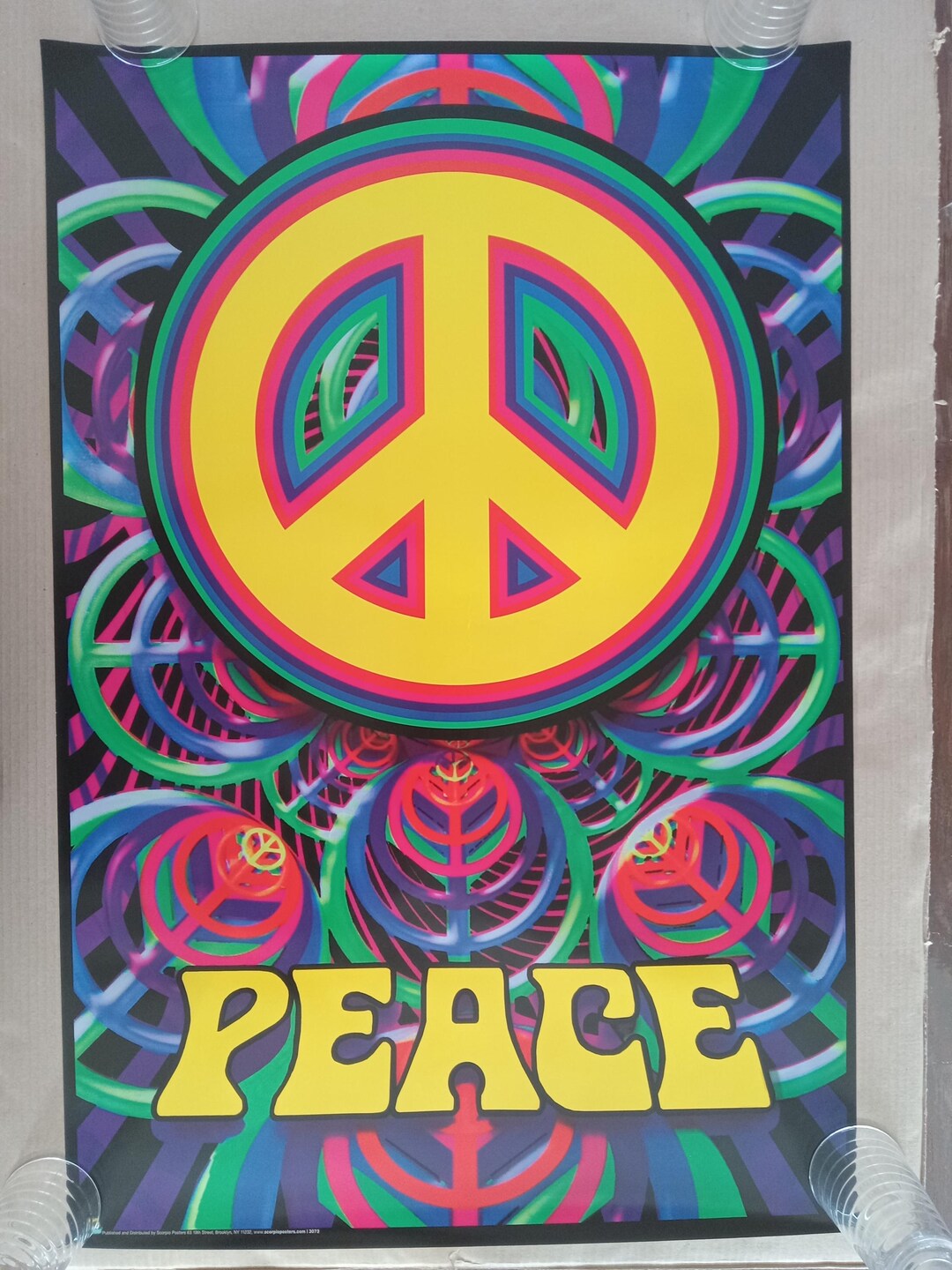 Psychedelic Peace Sign Swirl Rainbow Colors Trippy Headshop 2000s - Etsy