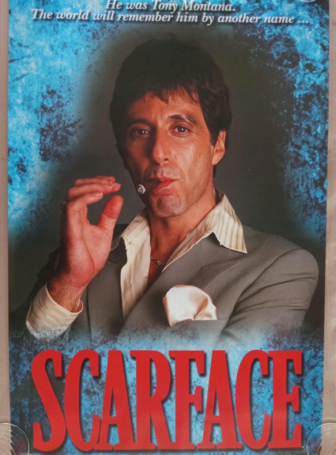 Scarface Vintage Poster Al Pacino Smoking Cigar Movies Photo Style ...