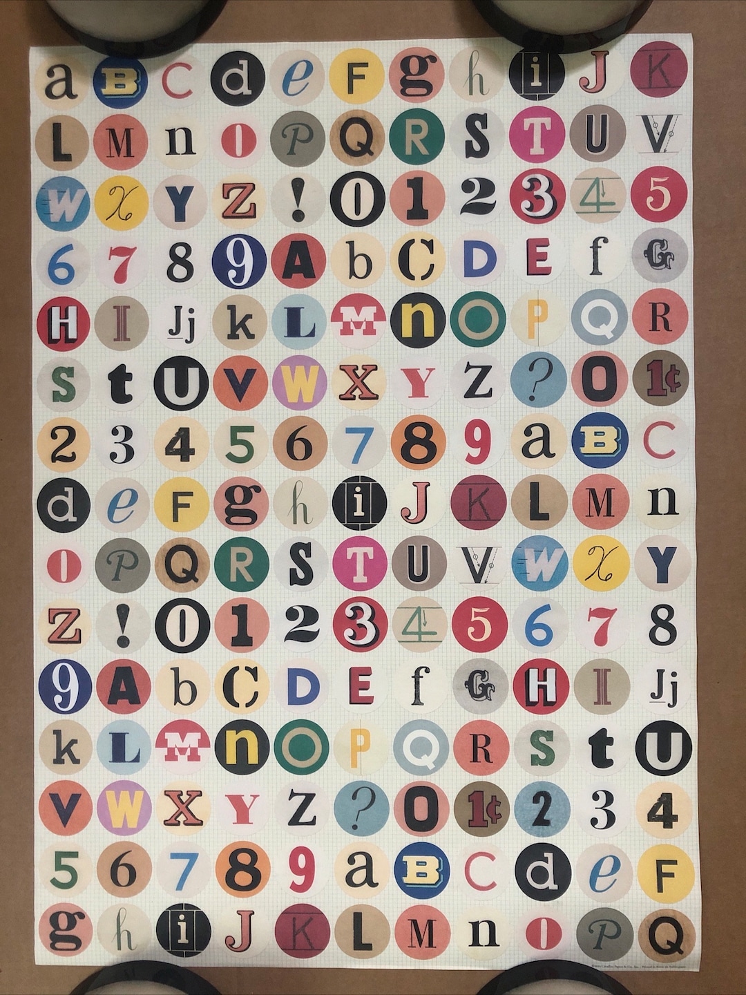 Alphabet Number Collage Poster Vintage Style Children’s Learning Kids ...