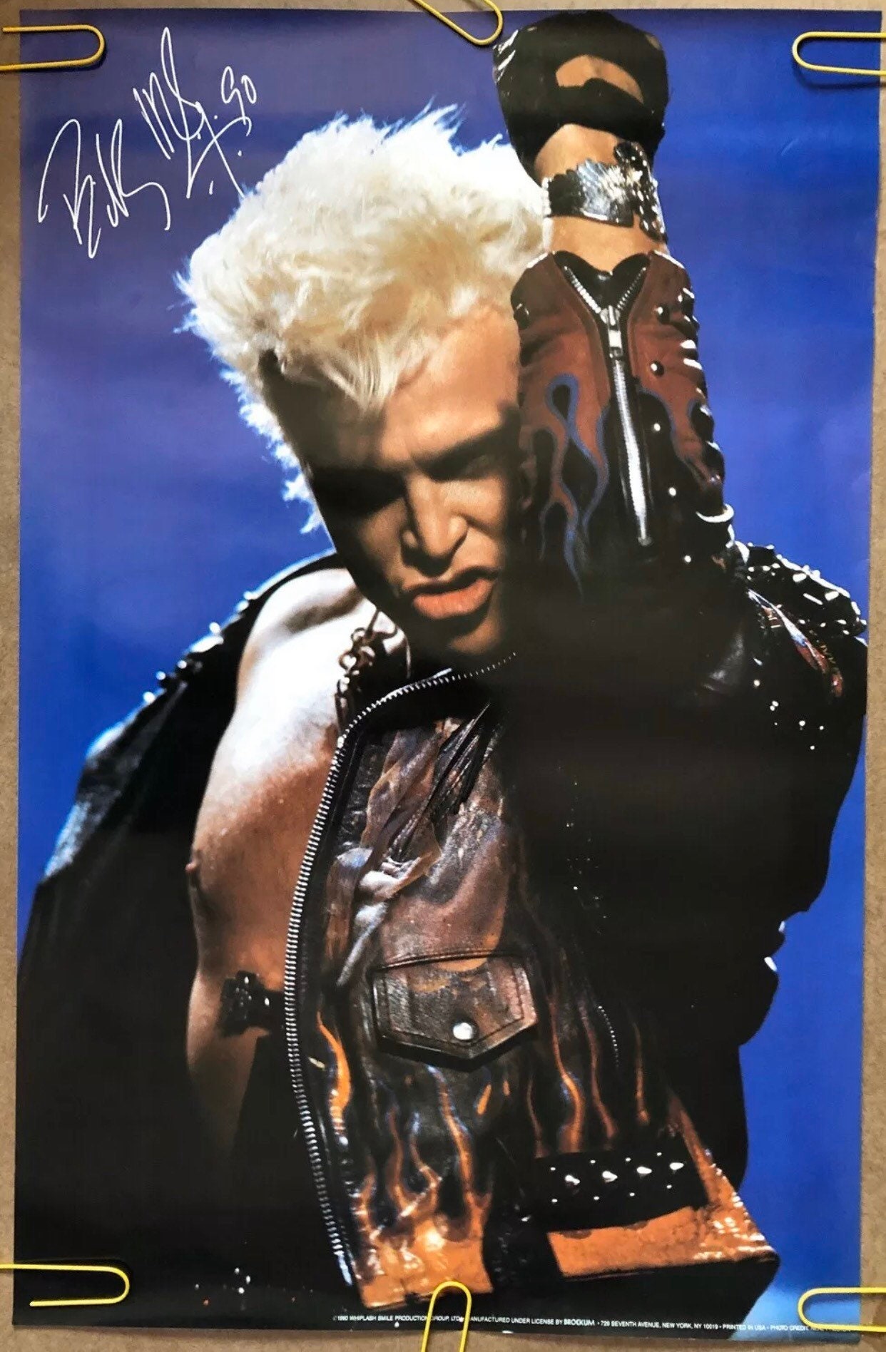 Original Vintage Poster Billy Idol 1990s Rock And Roll Music Etsy Uk