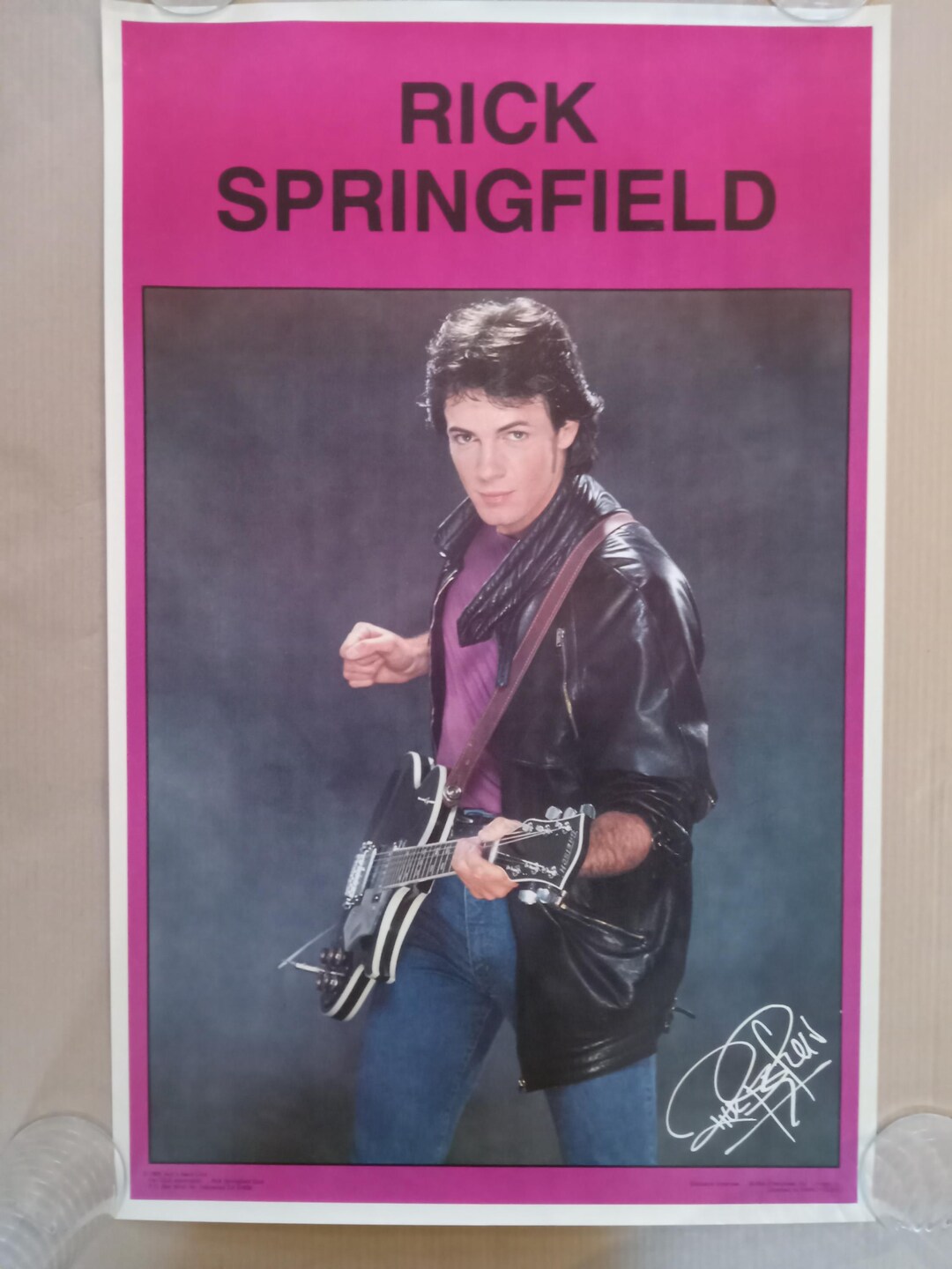 Vintage Original Rick Springfield Poster 1982 Rock Icon Signed Photo ...