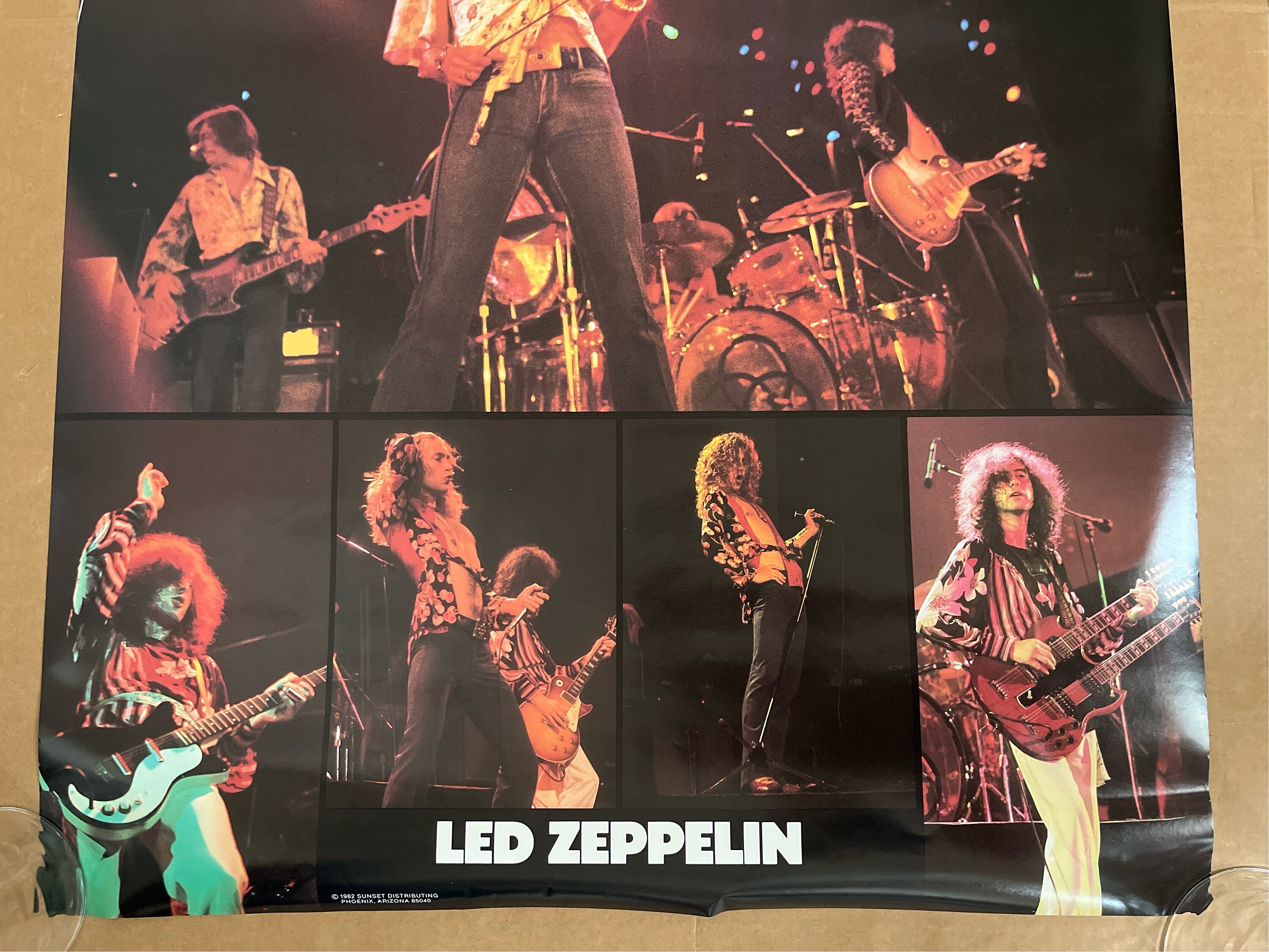Led Zeppelin Vintage Poster Photo Collage on Stage 1982 Music ...