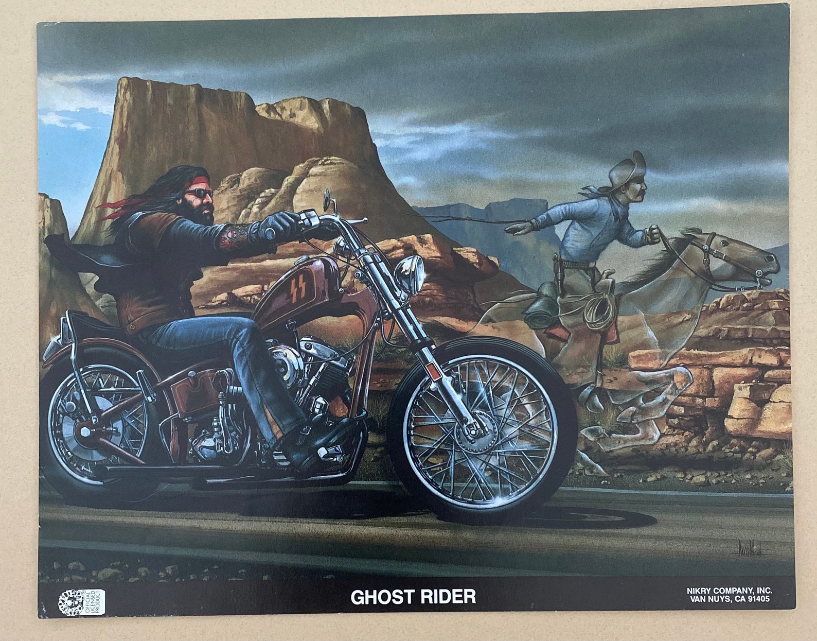 Vintage Ghost Rider Poster Motorcycle Cowboy Chopper Horse - Etsy