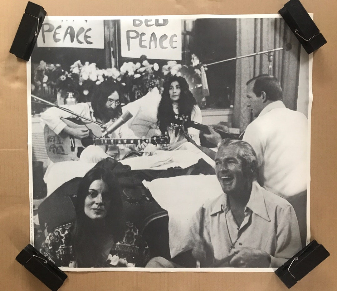 Vintage Original 1969 Week in Bed Pinup Poster Peace 1960s John Lennon ...