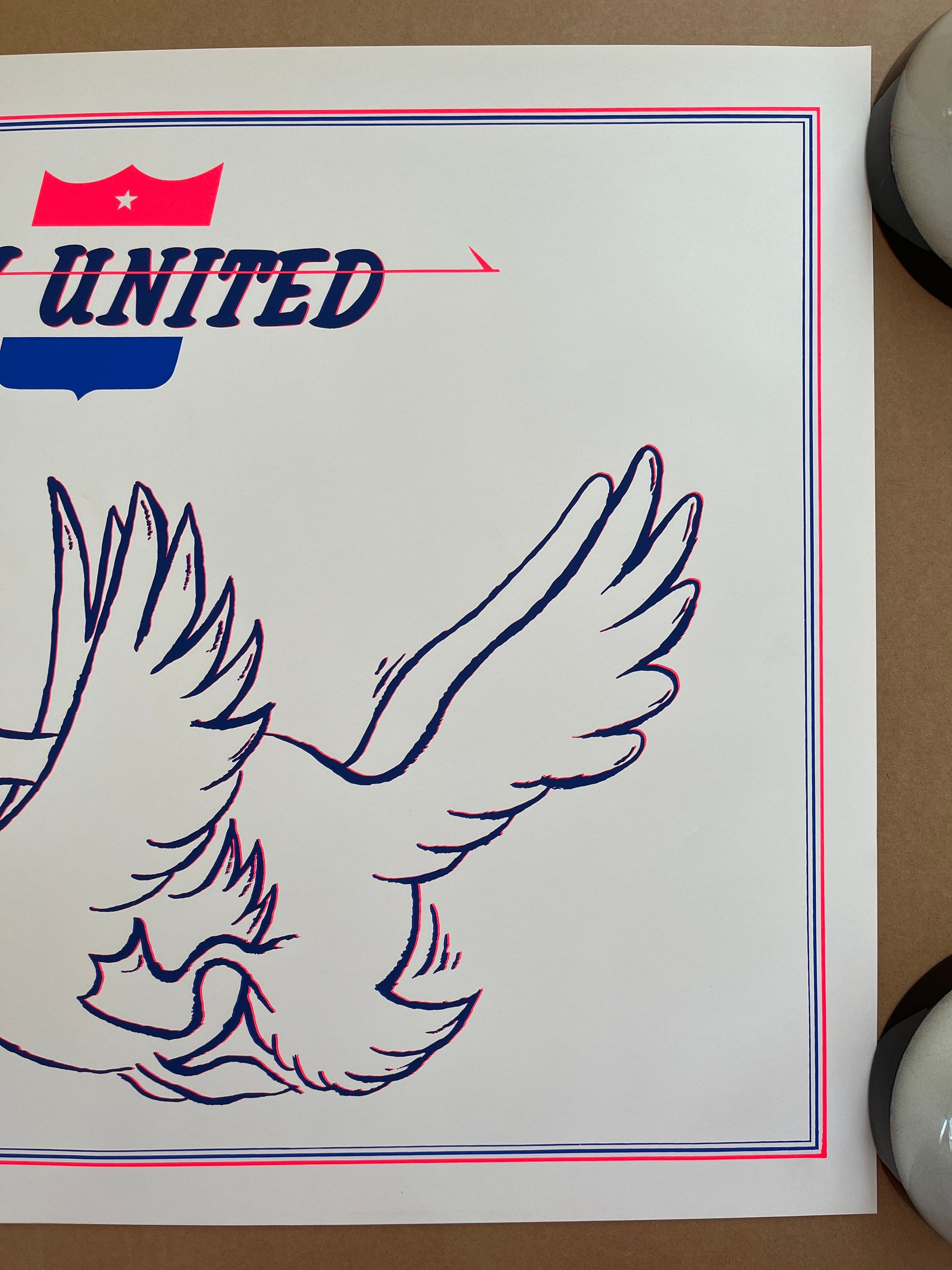 Vintage Original 1970s Fly United Poster Airplane Birds Love - Etsy