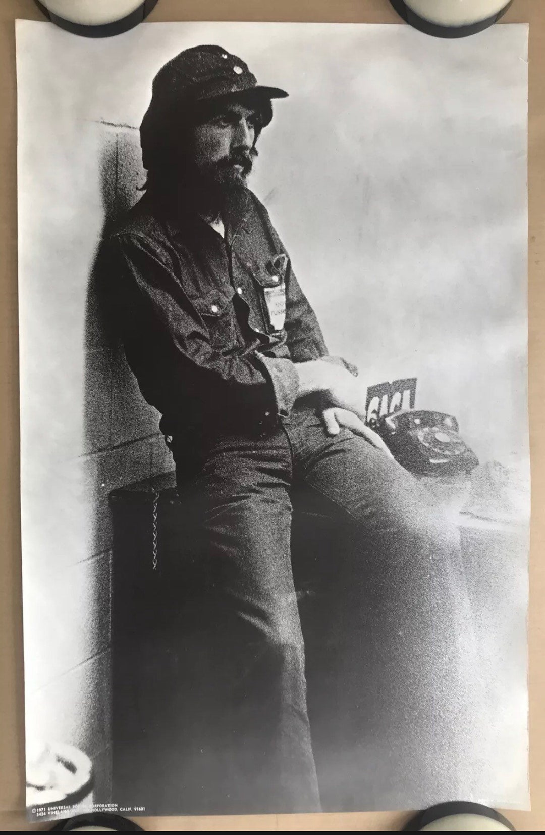 Vintage Original 1970s the Beatles George Harrison Poster Army Uniform ...