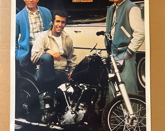 Happy Days the Fonz Television Memorabilia Poster 1970s Vintage - Etsy