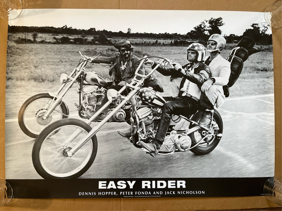 Vintage Movie Poster Easy Rider Trio Fonda Hopper Nicholson 1980s Print ...