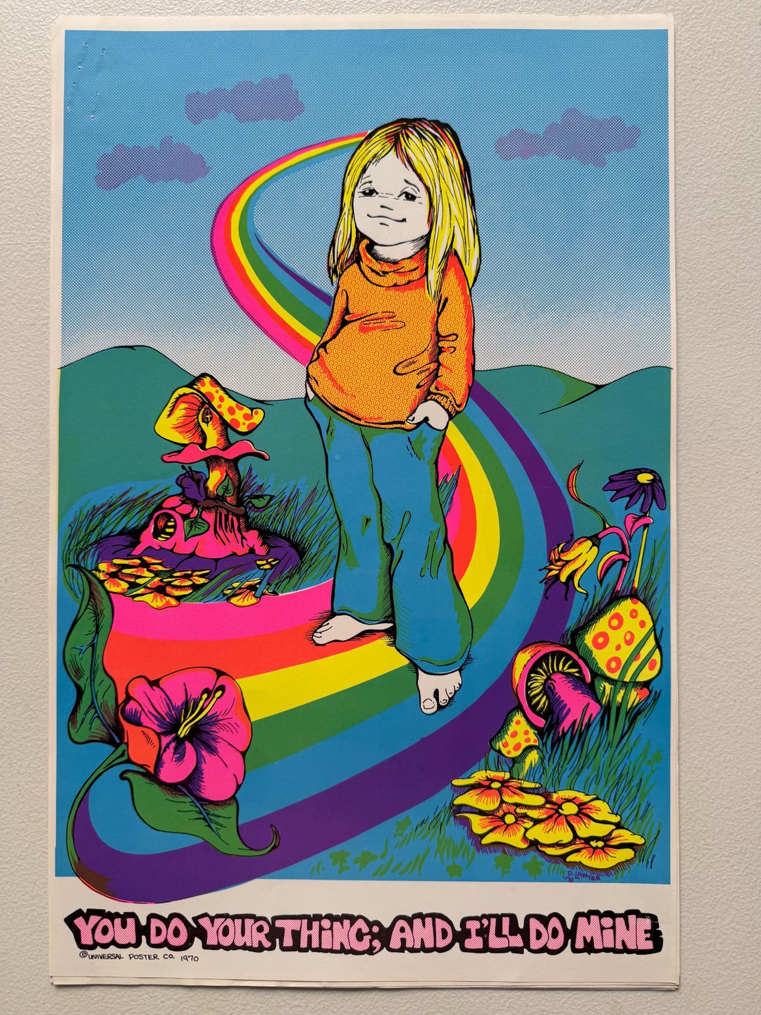 Vintage Blacklight Poster You Do Your Thing and I’ll Do Mine Rainbow ...