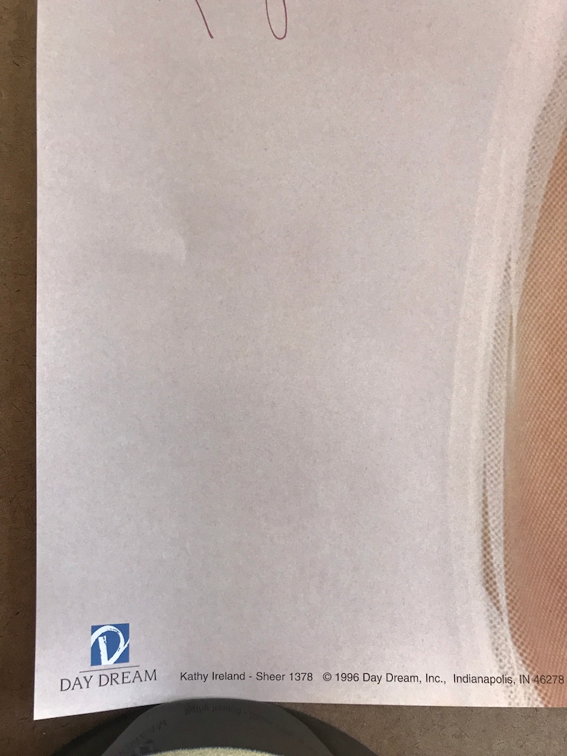 Vintage Original 1990s Kathy Ireland Sheer Poster 1996 Nude Pinup Model ...