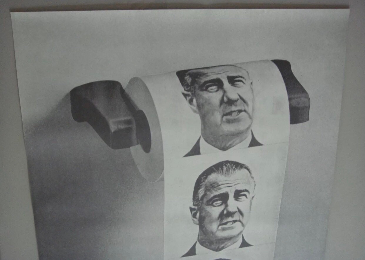 Spiro Agnew Toilet Paper Roll Original Vintage Poster Comedy Humor ...