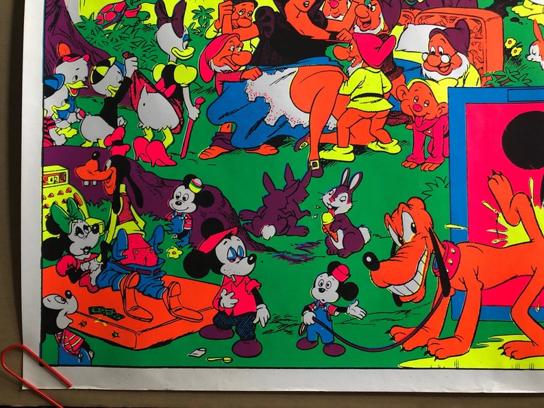 Vintage Black Light Poster Disney Pin Up Wally Wood Orgy Sex Etsy