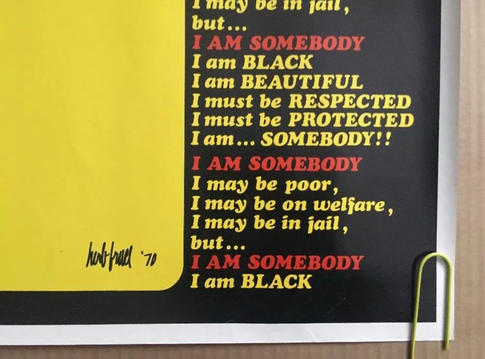 I Am Somebody Vintage Blacklight Poster 1970's I Am Black - Etsy