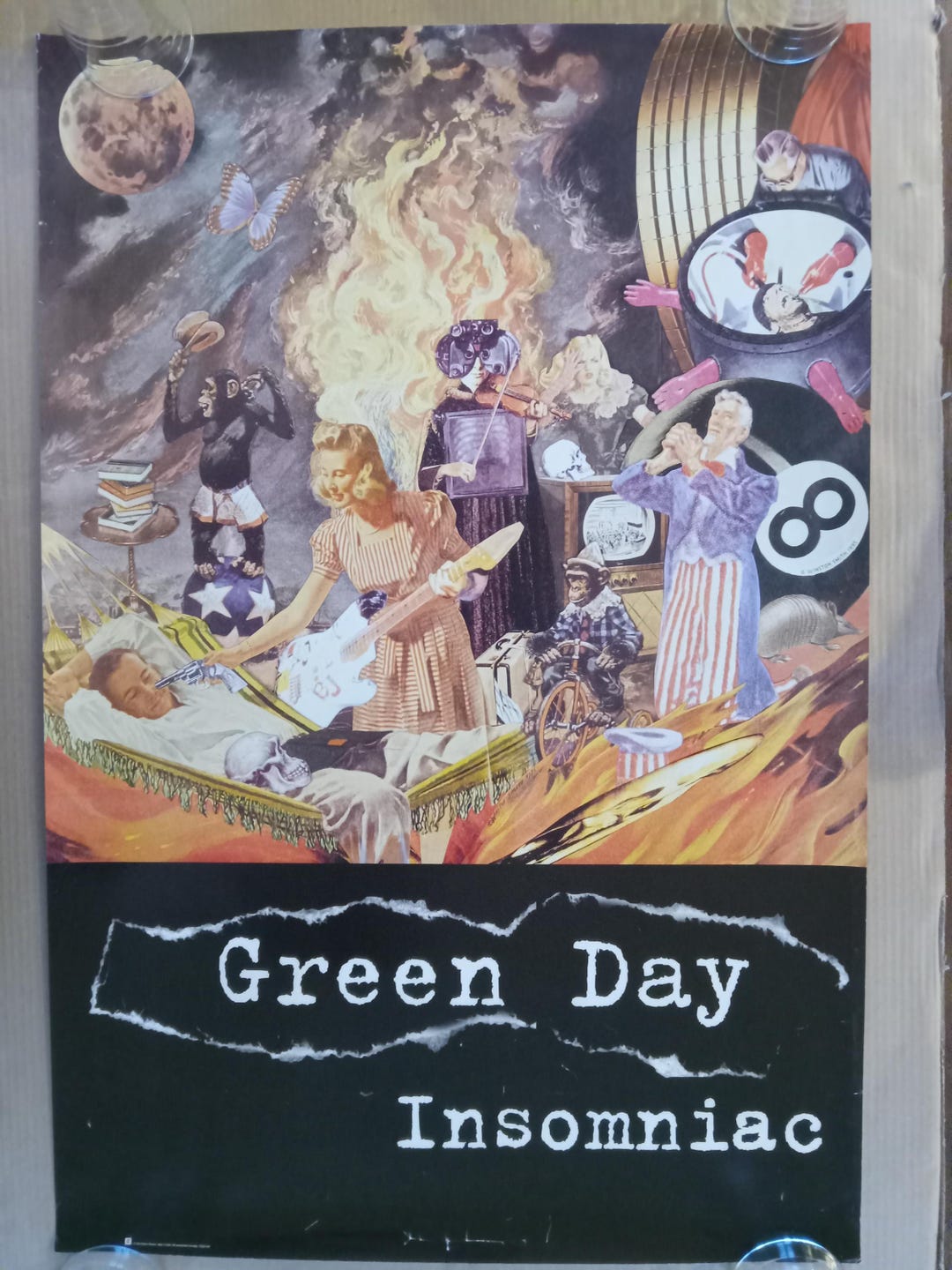 Vintage Original 1995 Green Day Insomniac Album Poster Iconic Punk Rock ...