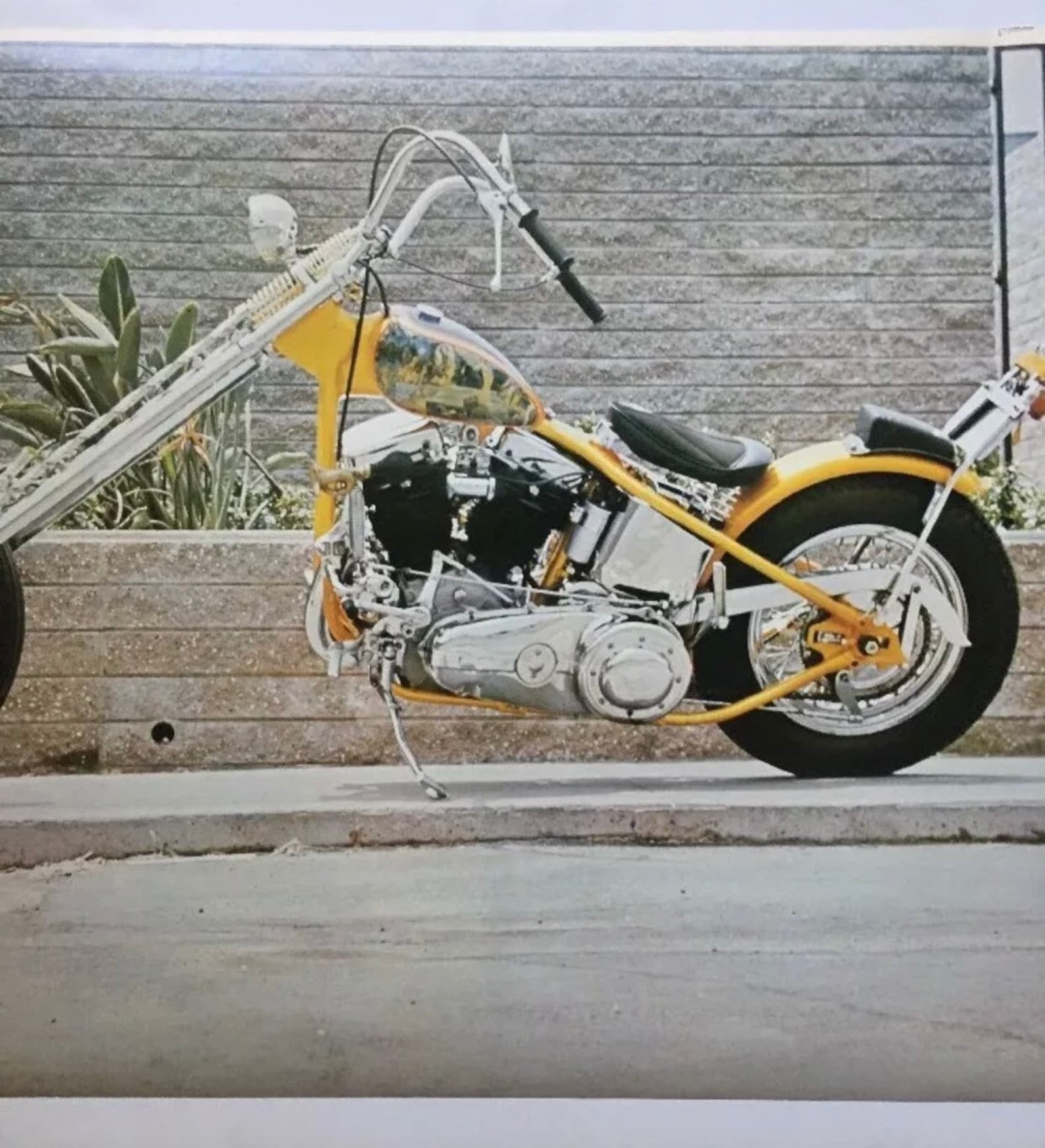 Vintage Poster Pin-up 1970’s Custom Motorcycle Pin-up Speedster Yellow ...