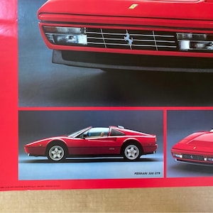 Ferrari 328 GTB Vintage Poster Original Sport Car Race Car Red 1980s ...