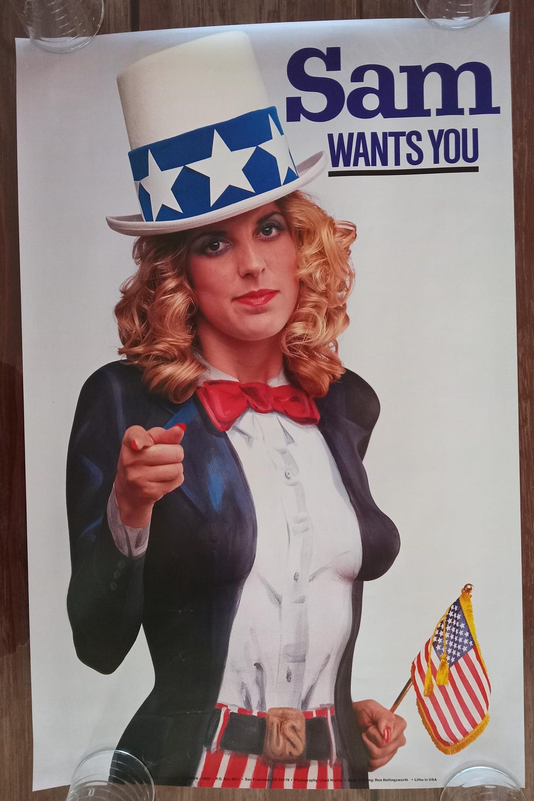 Vintage Uncle Sam Wants You Poster. 1980 Nostalgic Pin-up Body Paint - Etsy