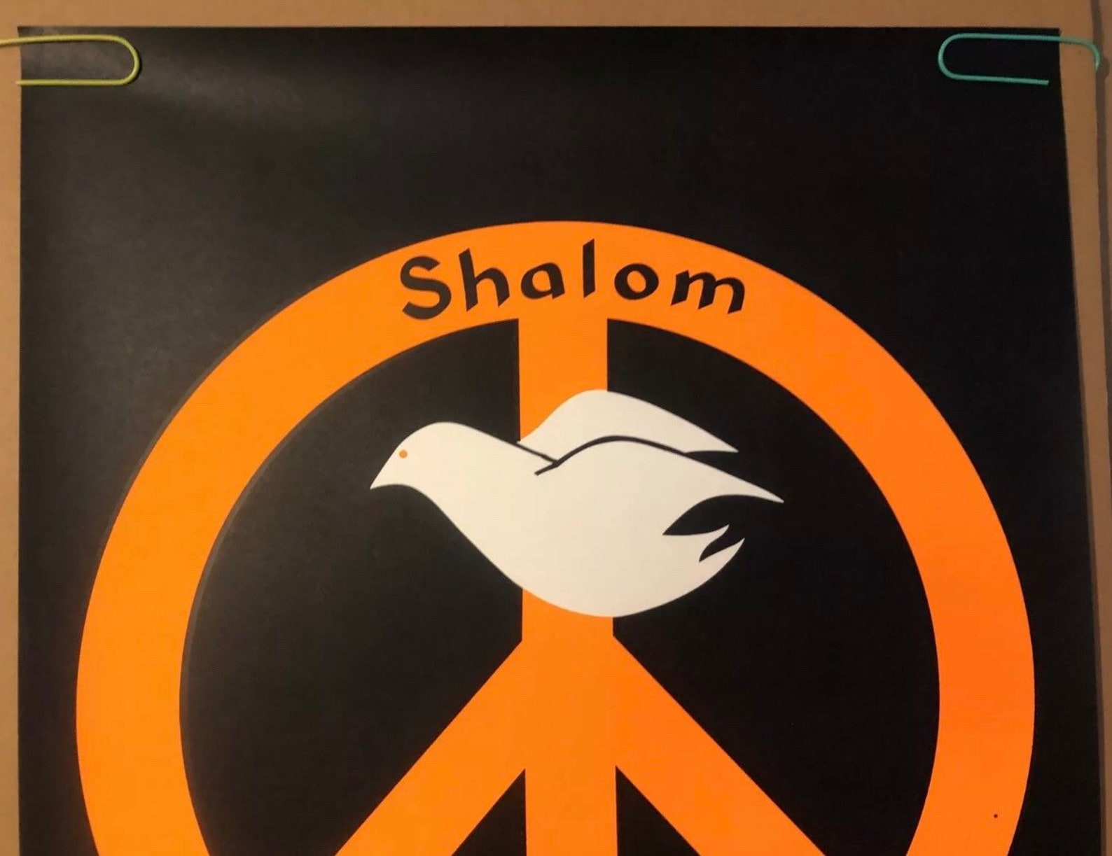 Shalom Blacklight Poster Original Vintage Peace Headshop Pinup - Etsy