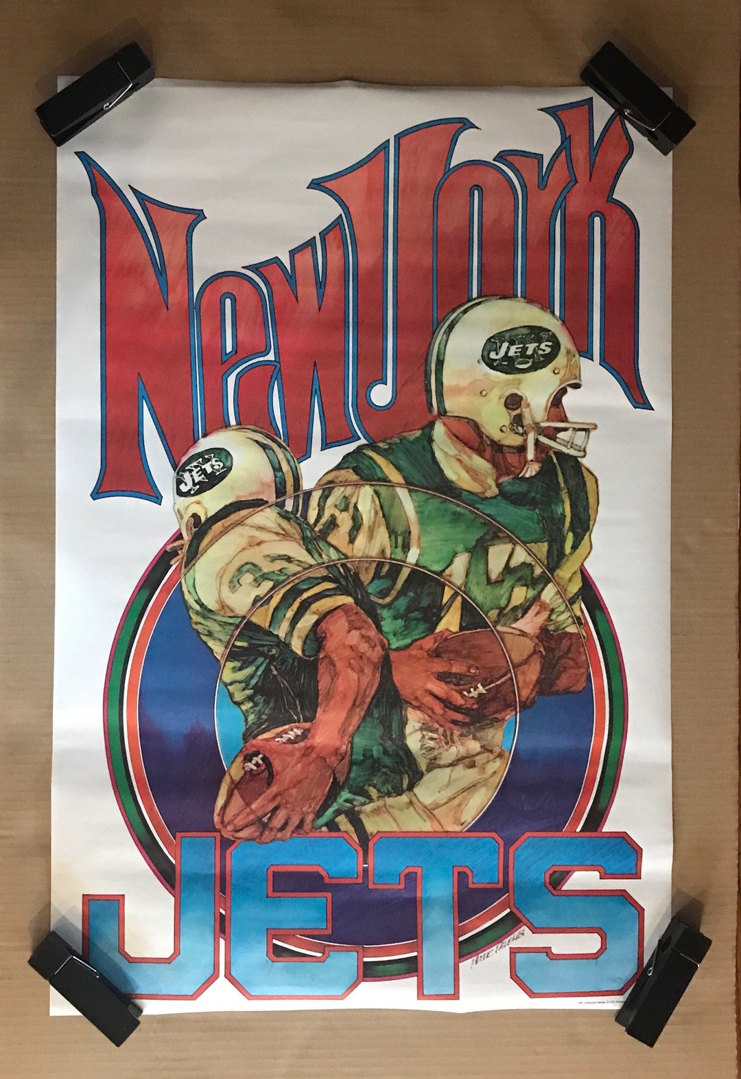 Vintage Original 1970 New York Jets NFL Football Poster Sports ...