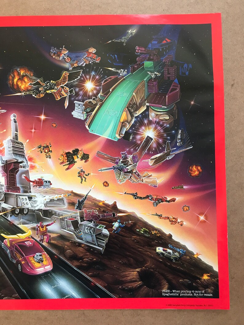 Vintage Original 1980s the Trans Formers Pinup Poster 1986 Hasbro Kids ...