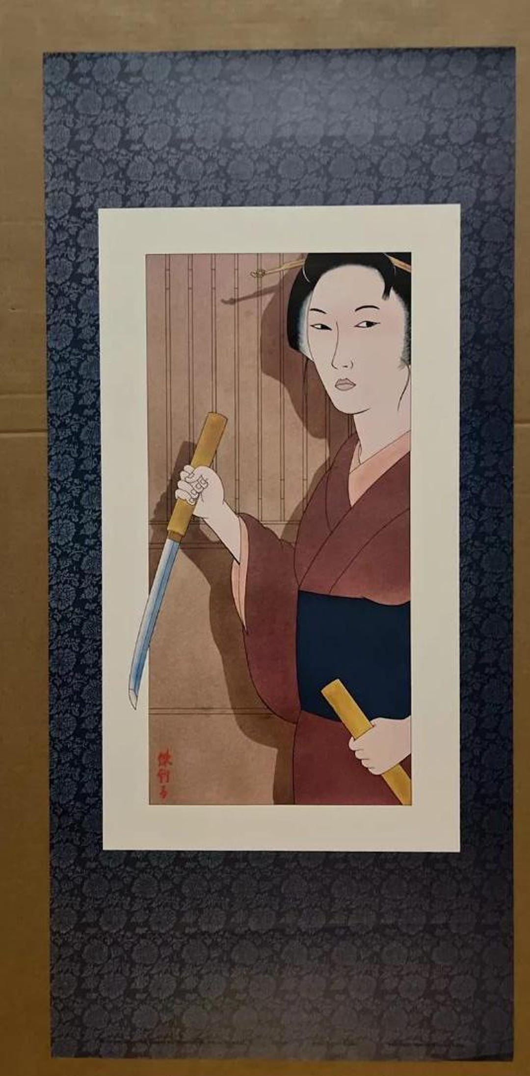 Geisha Vintage Poster Japanese Art Robert Kessel 1982 Illustration ...